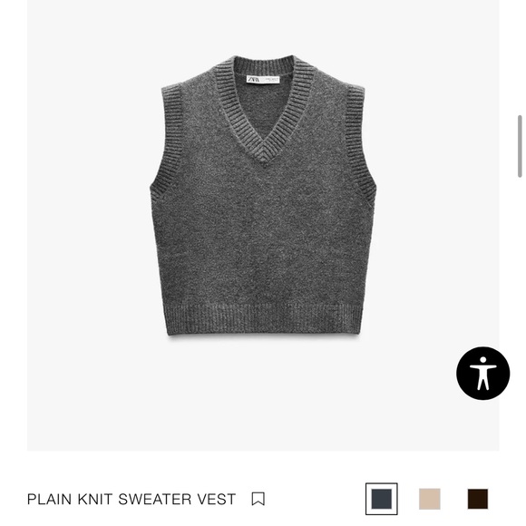 Zara | Sweaters | Zara Gray Knit Sweater Vest | Poshmark